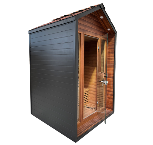 Triangular Top Red Cedar Outdoor Sauna Room - Aokingwin
